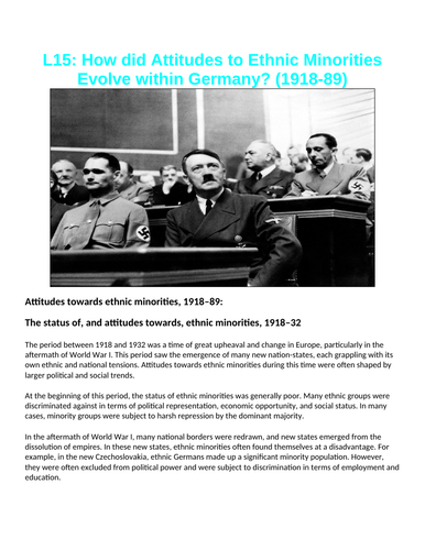 Attitudes Ethnic Minorities Evolve Germany | Teaching Resources