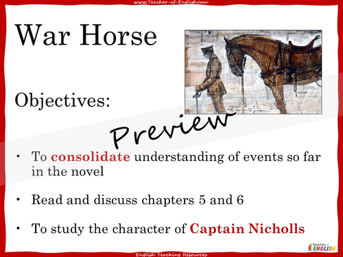War Horse Free Lesson | Teaching Resources