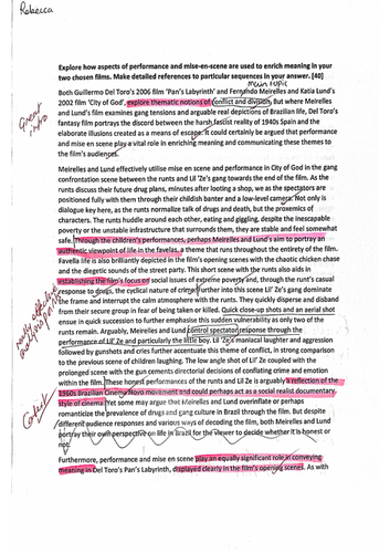 A-LEVEL FILM STUDIES | Section A: Global Film | Band 5 exemplar essay ...