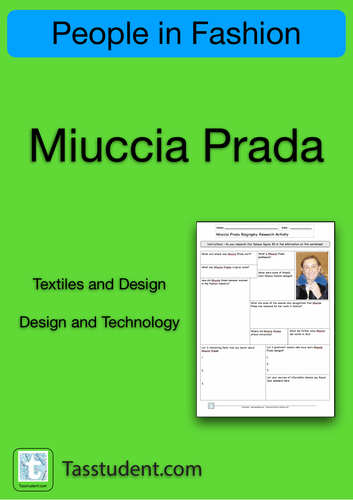 People in Fashion Design - Miuccia Prada | Teaching Resources