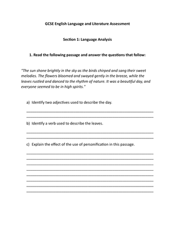 GCSE English language and literature assessment | Teaching Resources