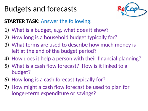 LIBF CeFS/DipFS - Budgeting - Key Concept & NON-case Study Q | Teaching ...