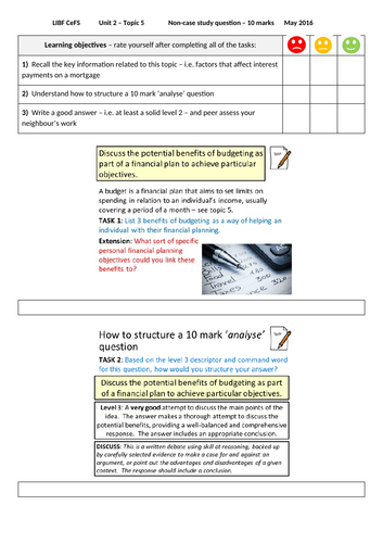 LIBF CeFS/DipFS - Budgeting - Key Concept & NON-case Study Q | Teaching ...