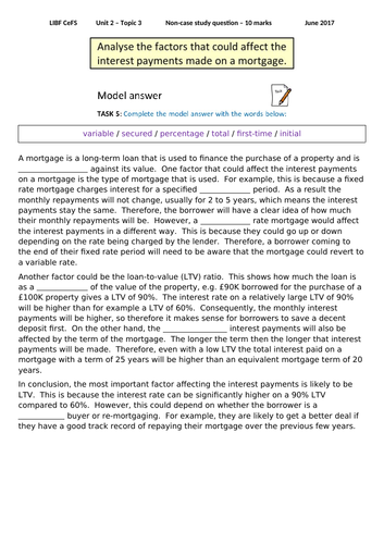 LIBF CeFS/DipFS - Mortgages - Key Concept & NON-case Study Q | Teaching ...