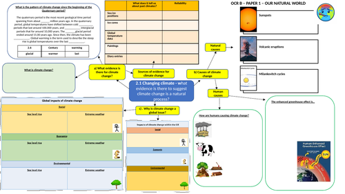 OCR B Geography 9-1 Paper 1 revision sheets | Teaching Resources
