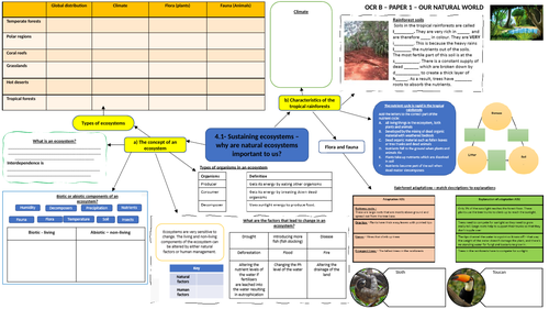 OCR B Geography 9-1 Sustaining ecosystems revision sheets | Teaching ...