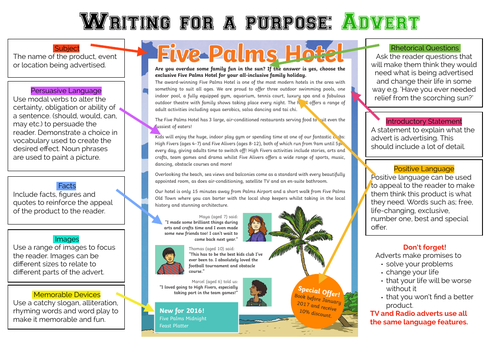 Writing for a Purpose: Advert | Teaching Resources