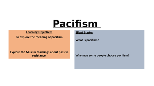 Islam and Pacifism - Edexcel GCSE Spec B | Teaching Resources