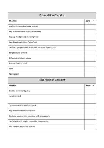 Audition Pack - resources to support the audition & rehearsal process ...
