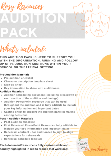 Audition Pack - resources to support the audition & rehearsal process ...