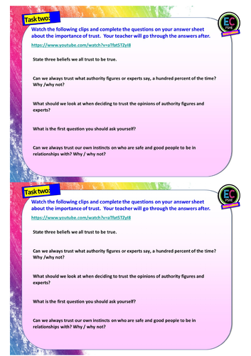 Trust PSHE | Teaching Resources