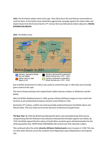 Lesson 1 - Intro & SA Historical Context | Teaching Resources