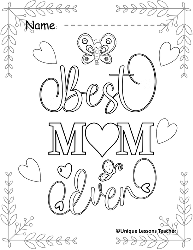 Mum Coloring Pages for Kindergarten | Teaching Resources