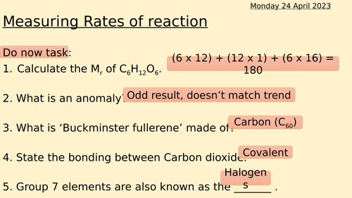 C6 Measuring rates of reactions | Teaching Resources