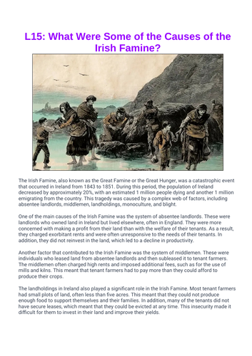 Irish Famine | Teaching Resources
