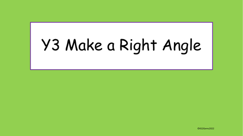 Y3 Geometry Make a Right Angle | Teaching Resources