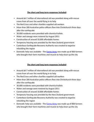 Christchurch earthquake 2011 - A case study | Teaching Resources