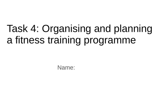 OCR Sport Science Unit R181 - Topic Area 4 - Training programme ...