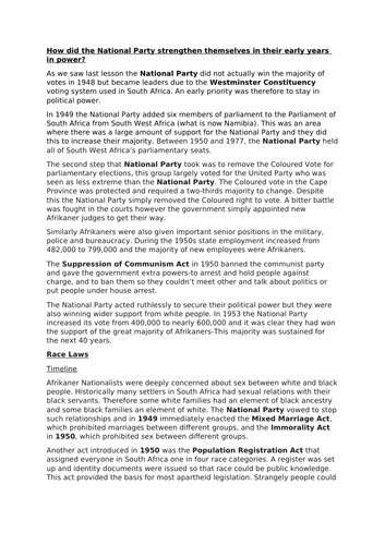 Lesson 4 - Implementing Apartheid | Teaching Resources