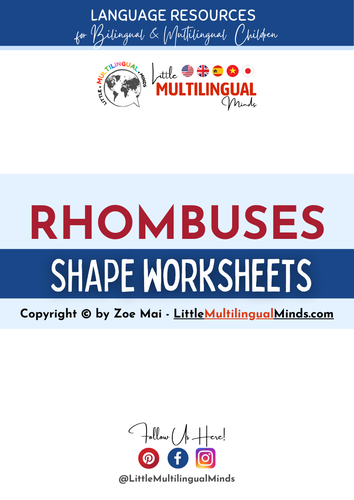 Kindergarten 2D Shapes Worksheet: RHOMBUS – Shape Sort, Shape Hunt ...