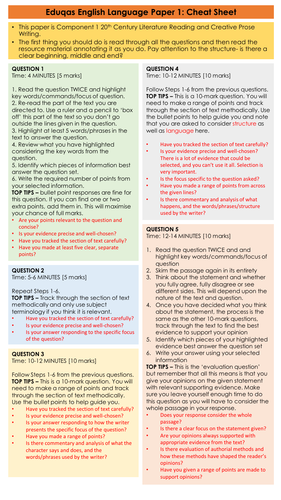 Eduqas English Language GCSE Exam Revision Cheat Sheets | Teaching ... Eduqas English Language GCSE Exam Revision Cheat Sheets | Teaching ...