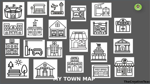 My Town powerpiont ( vocabulary and grammar ) | Teaching Resources