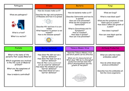 AQA Paper 1 Biology Revision Flashcards for the Infection and Response ...