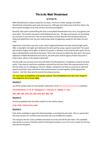 Probability Puzzles - Trio in the Math Wonderland | Teaching Resources