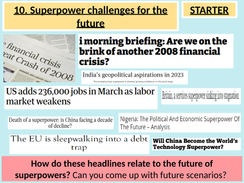 Edexcel A-Level Geography Topic 7 Superpowers Full Unit | Teaching Resources