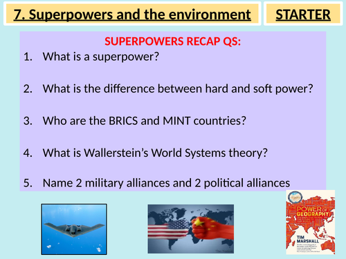 Edexcel A-Level Geography Topic 7 Superpowers Full Unit | Teaching Resources