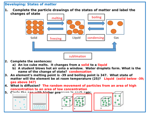 KS3 AQA Particles and behaviour revision mat | Teaching Resources KS3 AQA Particles and behaviour revision mat | Teaching Resources