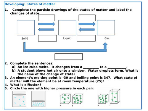 KS3 AQA Particles and behaviour revision mat | Teaching Resources KS3 AQA Particles and behaviour revision mat | Teaching Resources