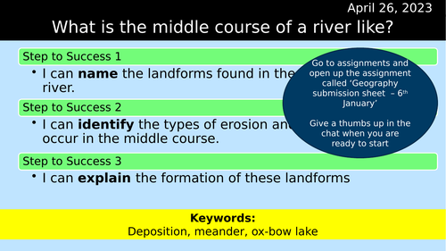 What is the middle course of river like | Teaching Resources