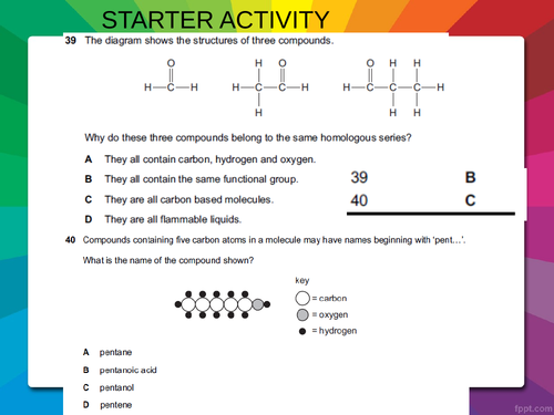 Carboxylic Acids, Esters and Polymers | Teaching Resources