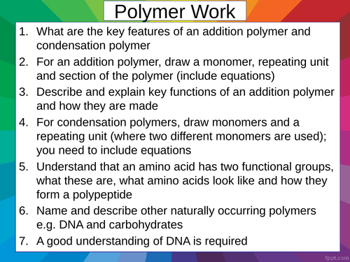Carboxylic Acids, Esters and Polymers | Teaching Resources