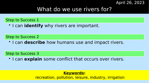 What do we use rivers for? | Teaching Resources