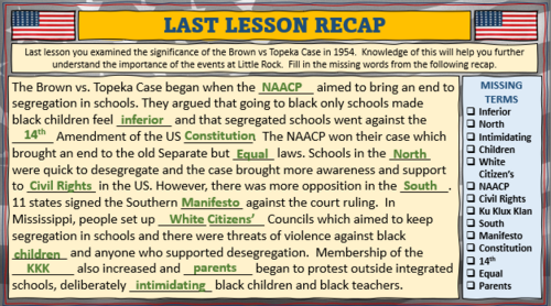 Little Rock High School - Civil Rights - GCSE History Edexcel - USA ...