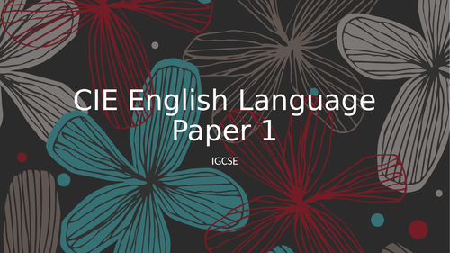 Cambridge IGCSE Language Paper 1 First Language 0990 and 0500 ...