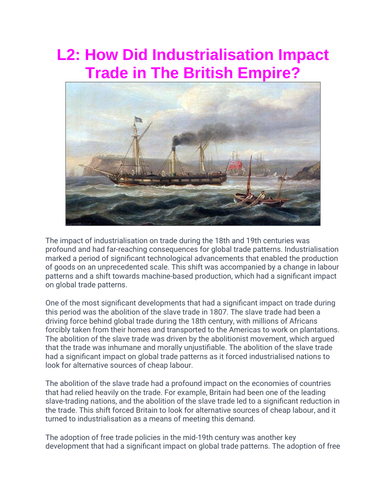 British Empire Industrialisation Trade | Teaching Resources