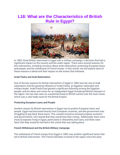 British Empire Egypt | Teaching Resources
