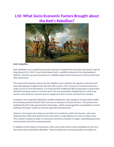 Kett's Rebellion Ketts | Teaching Resources Kett's Rebellion Ketts | Teaching Resources