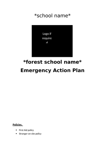 Editable forest school emergency procedure handbook | Teaching Resources