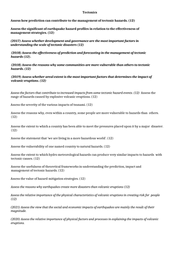 Edexcel A level Geography -Coastal Landscapes & Tectonics Complete ...