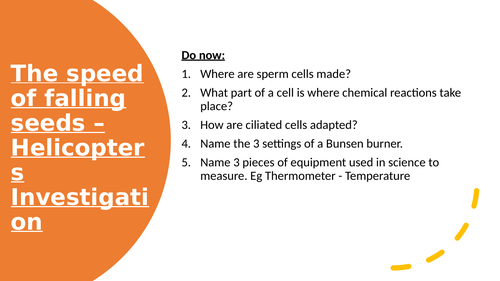 Helicopter Investigation for Falling Seeds | Teaching Resources