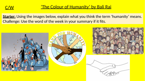 Lesson 1-2 for ‘The Colour of Humanity’ by Bali Rai | Teaching Resources