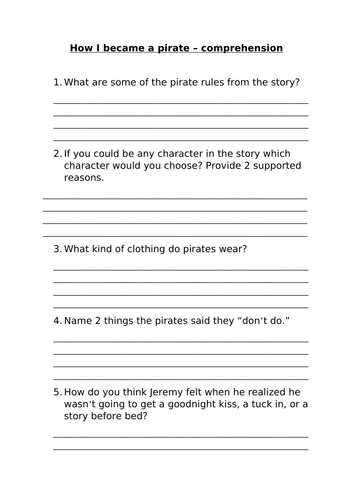 How I Became A Pirate - Guided Reading lesson set | Teaching Resources