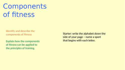 Components of fitness | Teaching Resources