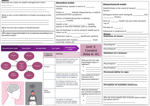 Health Psychology: BTEC Applied Psychology: Unit 3: Content Area A1 ...