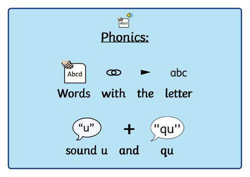 English Phonics : The sound 'u' and 'qu'. | Teaching Resources