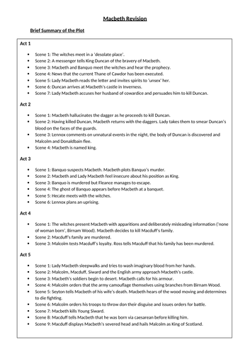 Macbeth Revision for low ability students | Teaching Resources